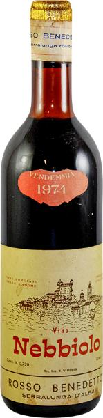 Nebbiolo, Red Wine , 1974 | Vintage Wine and Port